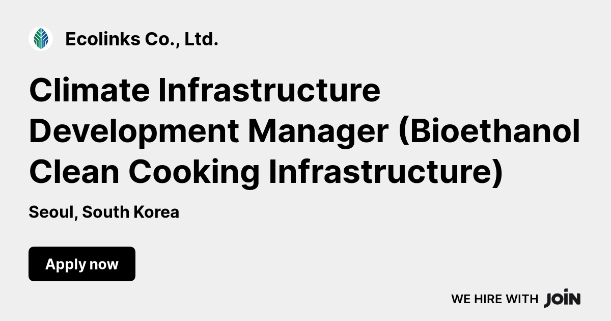 Ecolinks Co., Ltd. (Seoul): Climate Infrastructure Development Manager ...