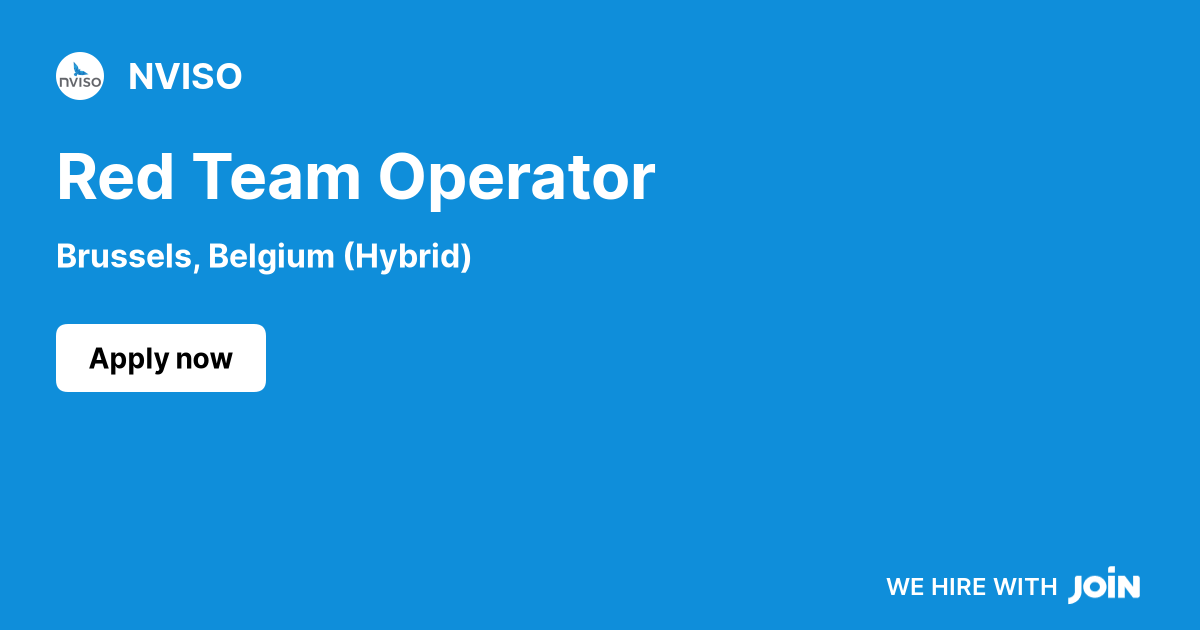 NVISO (Brussels): Red Team Operator