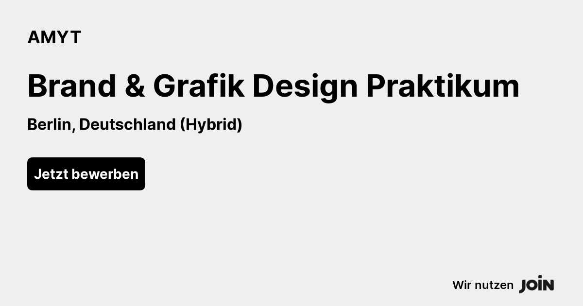 AMYT (Berlin): Brand & Grafik Design Praktikum