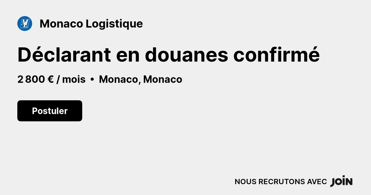 Monaco Logistique (Monaco): Déclarant en douanes confirmé
