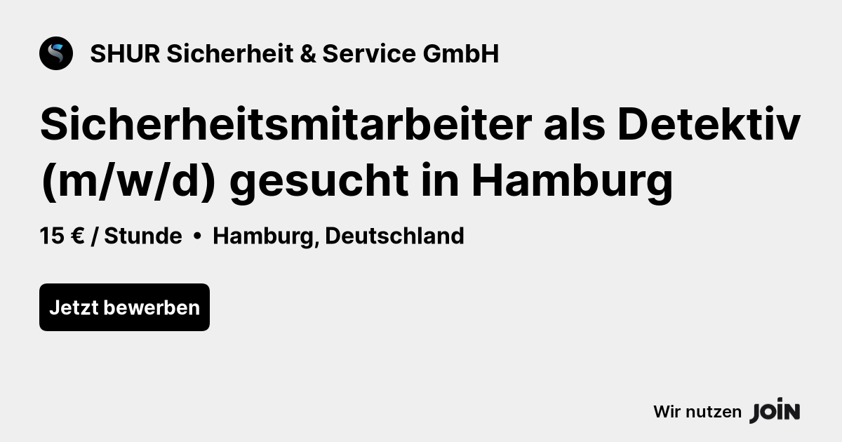SHUR Sicherheit & Service (Hamburg): Sicherheitsmitarbeiter als ...
