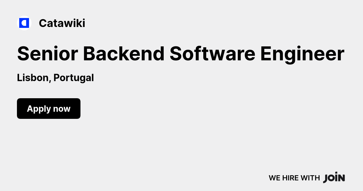 Catawiki (Lisbon): Senior Backend Software Engineer