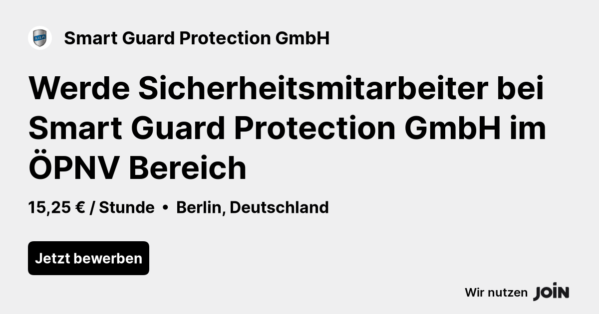 Smart Guard Protection (Berlin): Werde Sicherheitsmitarbeiter bei Smart ...
