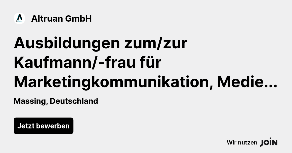 Altruan (Massing): Ausbildungen zum/zur Kaufmann/-frau für ...