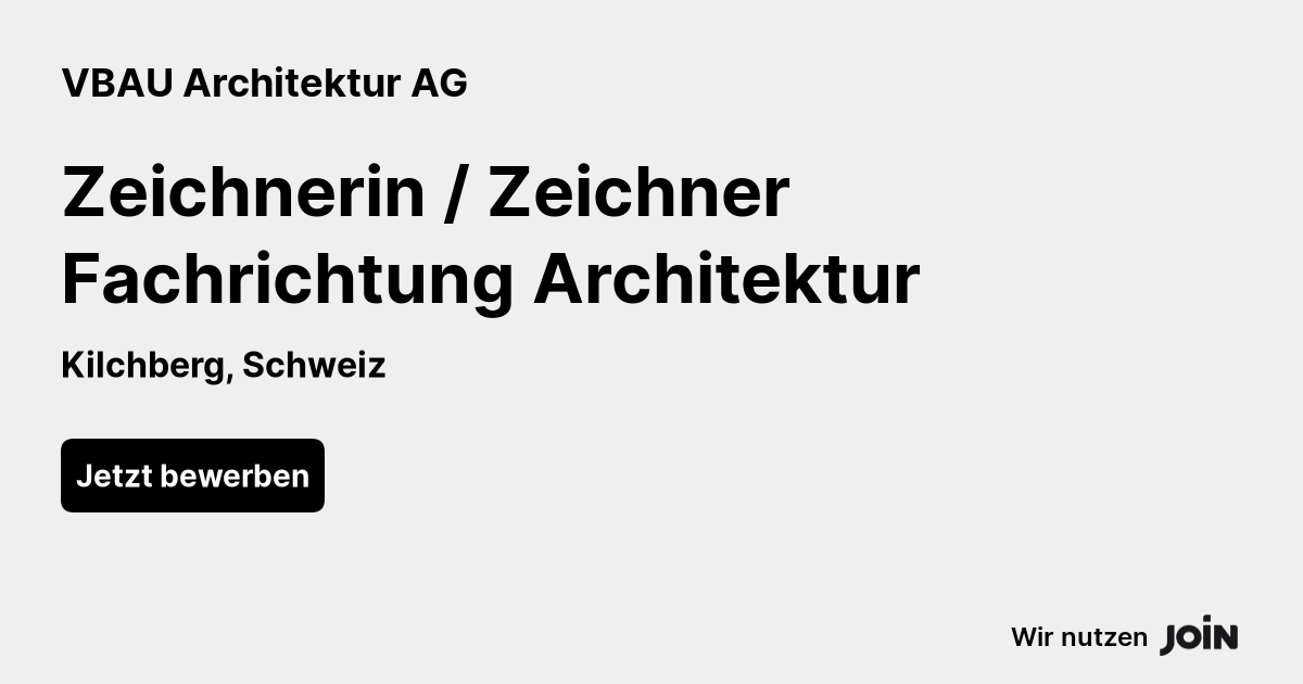 VBAU Architektur (Kilchberg): Zeichnerin / Zeichner Fachrichtung ...
