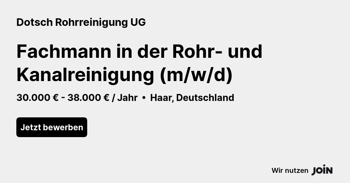 Dotsch Rohrreinigung UG (Haar): Fachmann in der Rohr- und ...