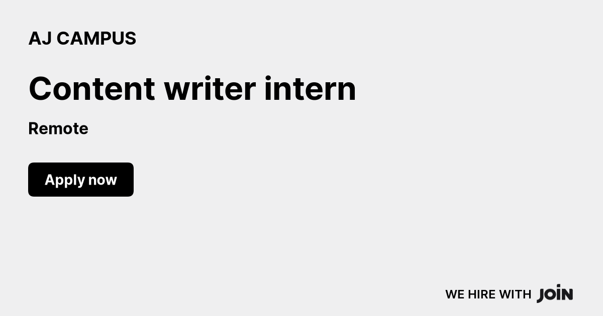 AJ CAMPUS (Remote): Content writer intern
