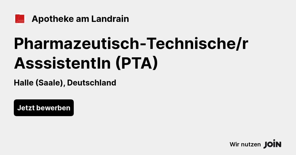 Apotheke am Landrain (Halle (Saale)): Pharmazeutisch-Technische/r ...