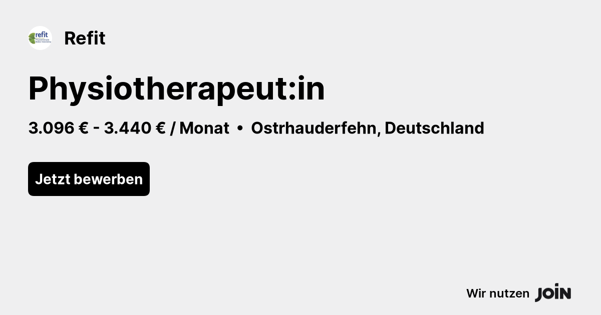 Refit (Ostrhauderfehn): Physiotherapeut:in