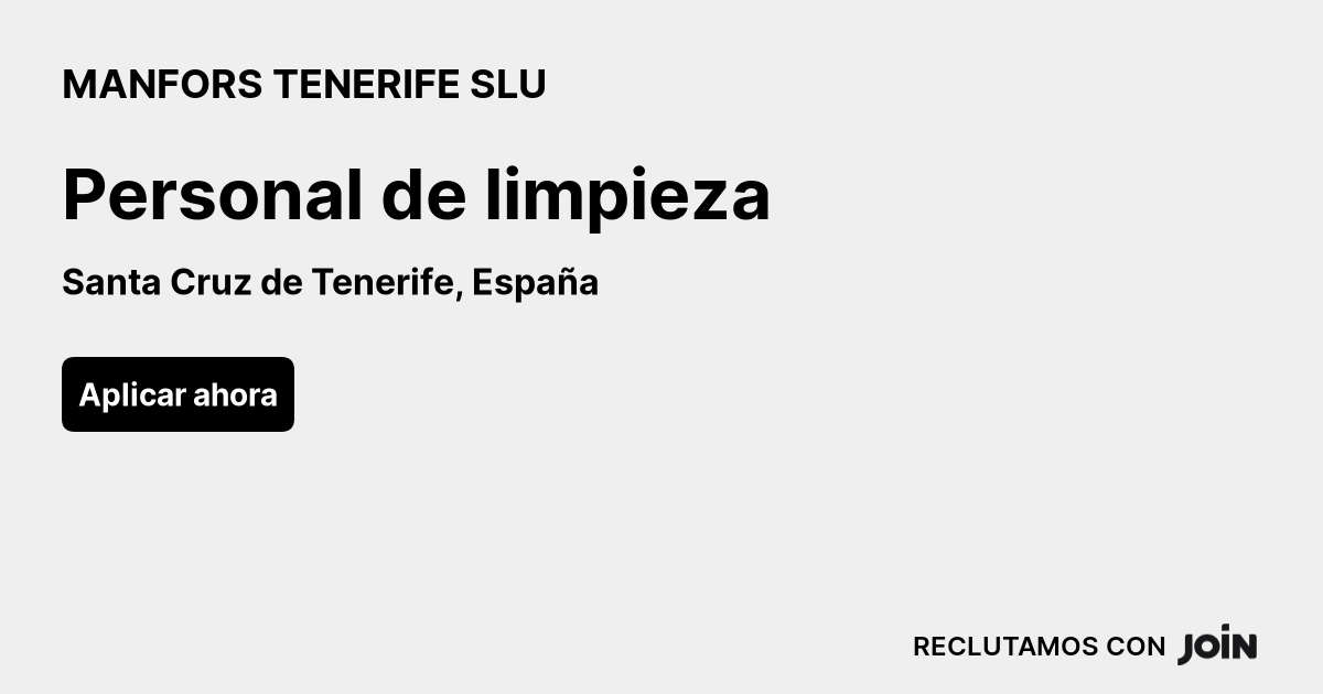 MANFORS TENERIFE SLU (Santa Cruz de Tenerife): Personal de limpieza