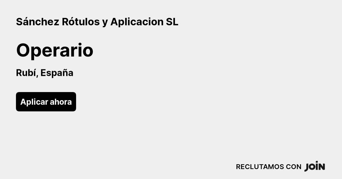 Sánchez Rótulos y Aplicacion SL (Rubí): Operario