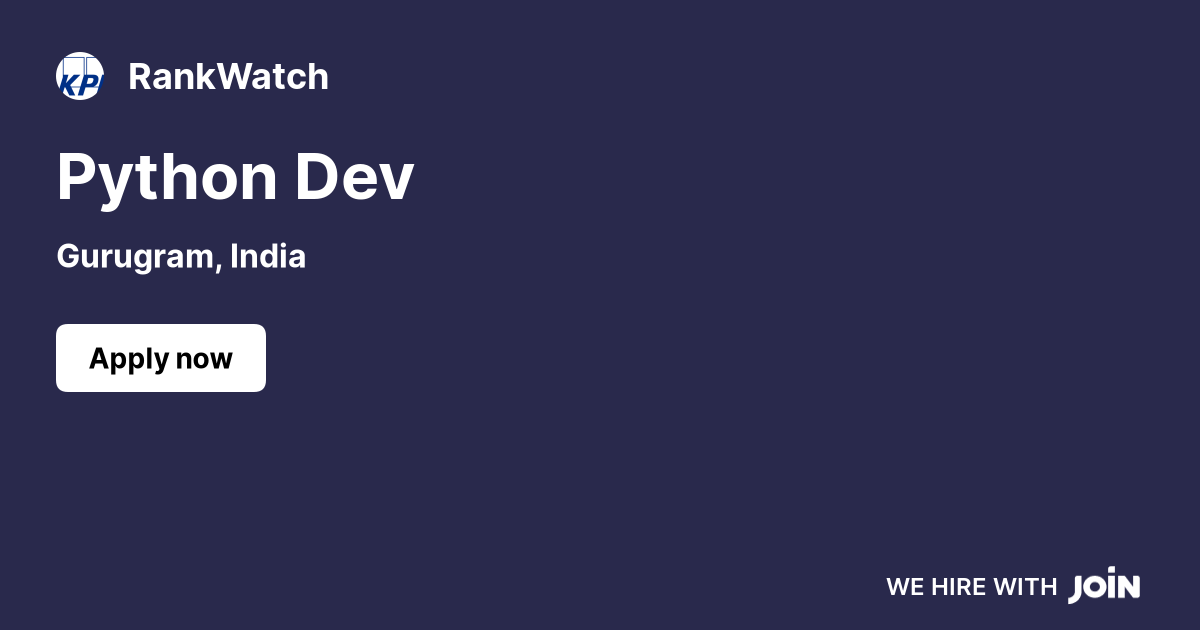 RankWatch (Gurugram): Python Dev