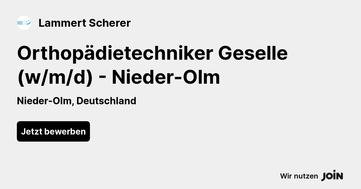 Lammert Scherer (Nieder-Olm): Orthopädietechniker Geselle (w/m/d ...