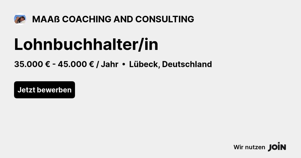 MAAß COACHING AND CONSULTING (Lübeck): Lohnbuchhalter/in