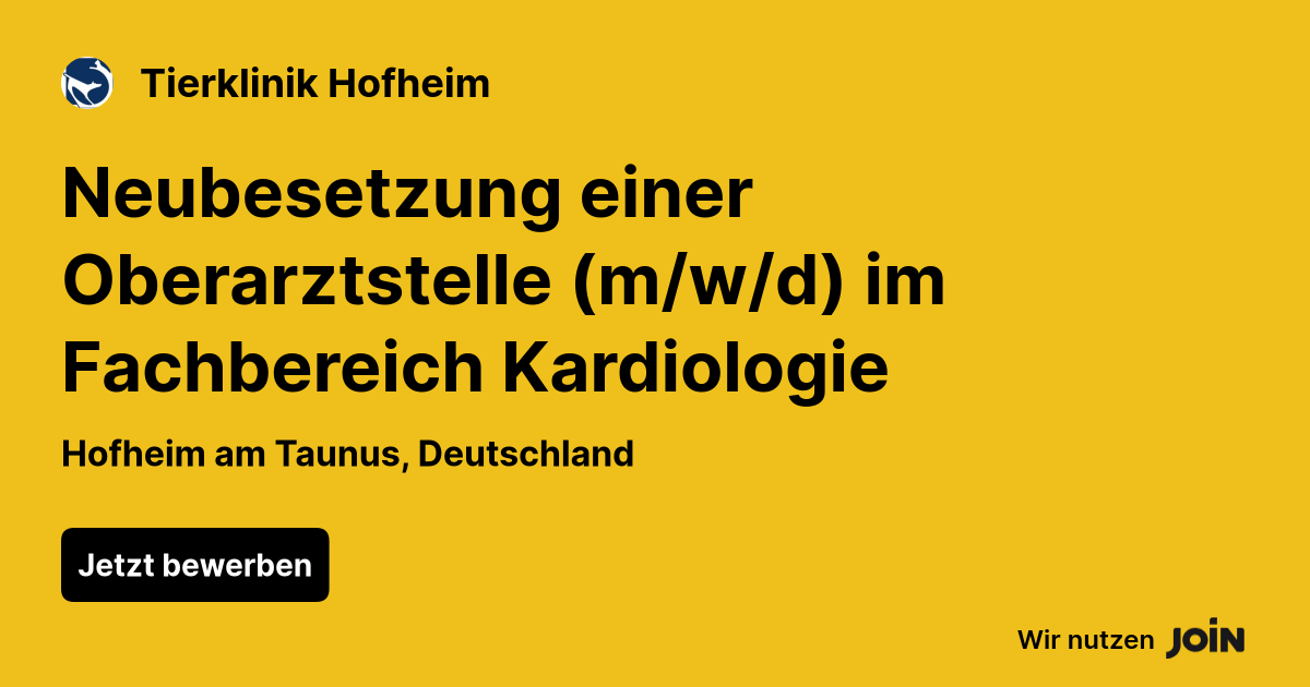 Tierklinik Hofheim (Hofheim am Taunus): Neubesetzung einer ...