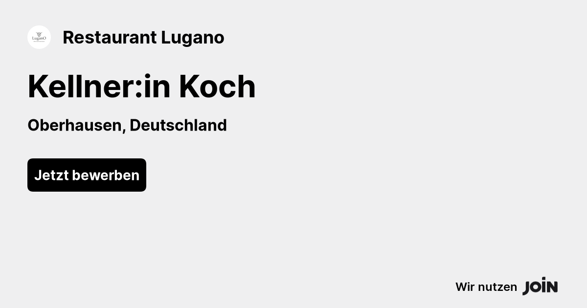 Restaurant Lugano (Oberhausen): Kellner:in Koch