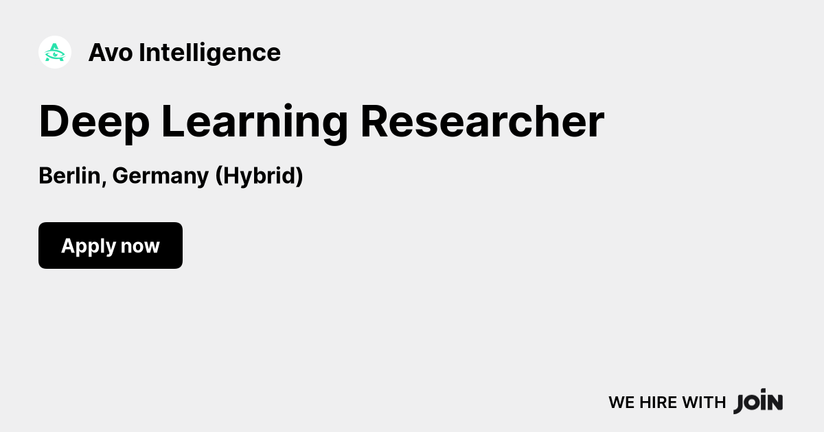 Avo Intelligence (Berlin): Deep Learning Researcher