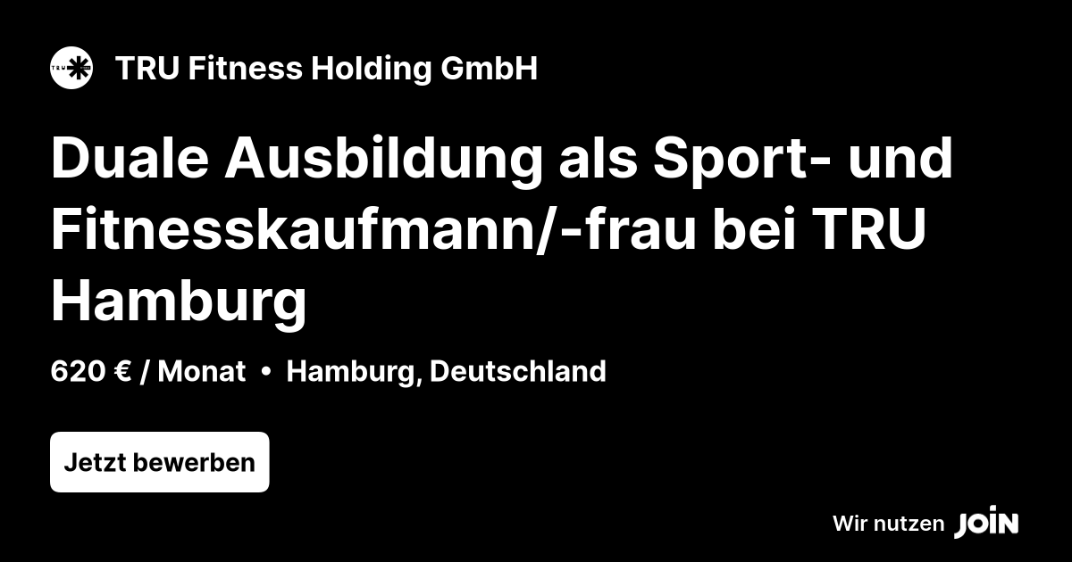 TRU Fitness Holding (Hamburg): Duale Ausbildung als Sport- und ...