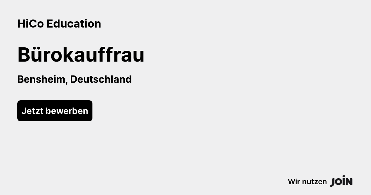 HiCo Education (Bensheim): Bürokauffrau