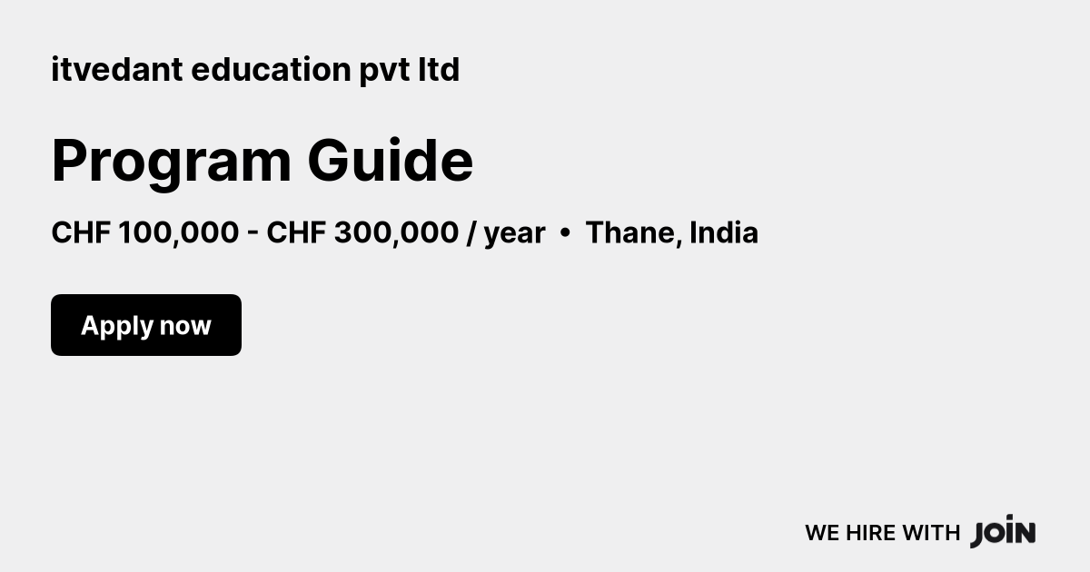 itvedant education pvt ltd (Thane): Program Guide