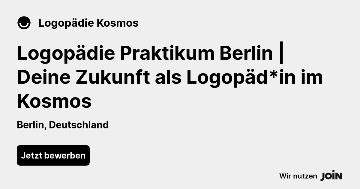 Logopädie Kosmos (Berlin): Logopädie Praktikum Berlin | Deine Zukunft ...