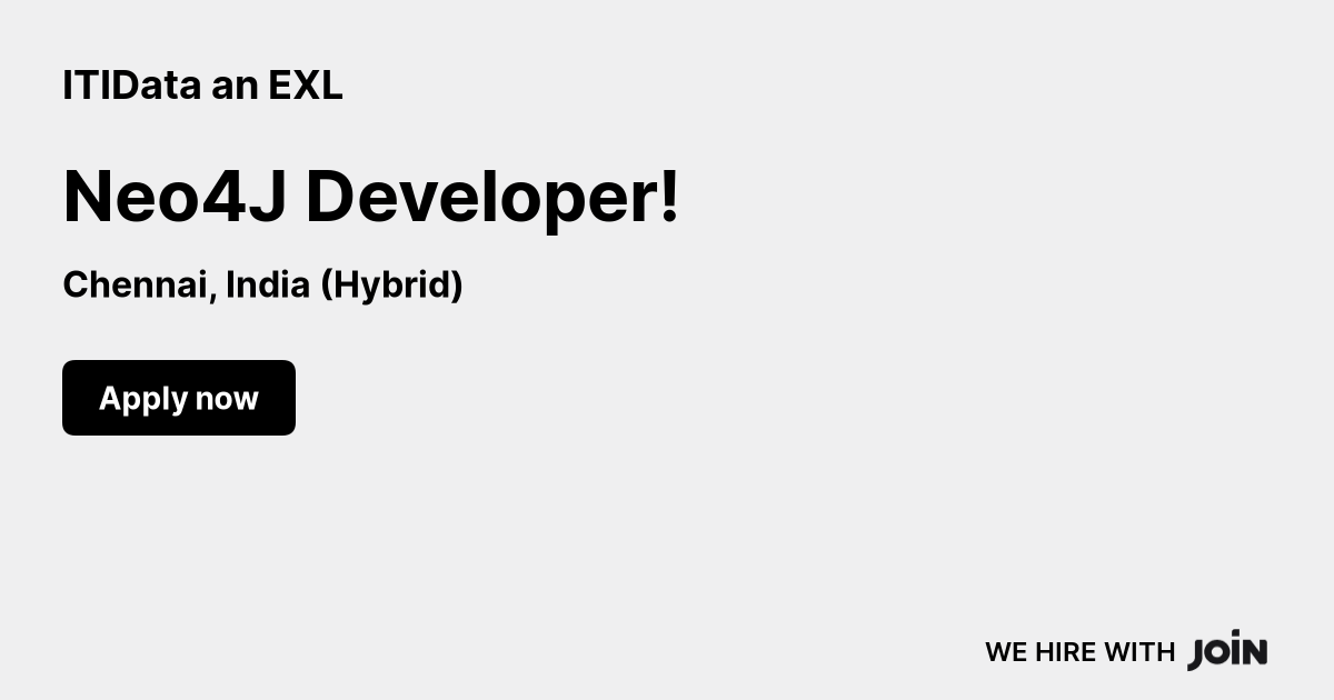 ITIData an EXL (Chennai): Neo4J Developer!