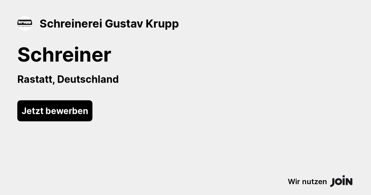 Schreinerei Gustav Krupp (Rastatt): Schreiner