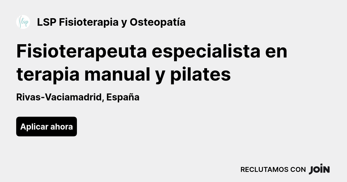 LSP Fisioterapia y Osteopatía (Rivas-Vaciamadrid): Fisioterapeuta ...