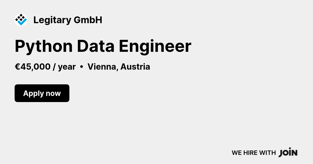 Legitary (Vienna): Python Data Engineer