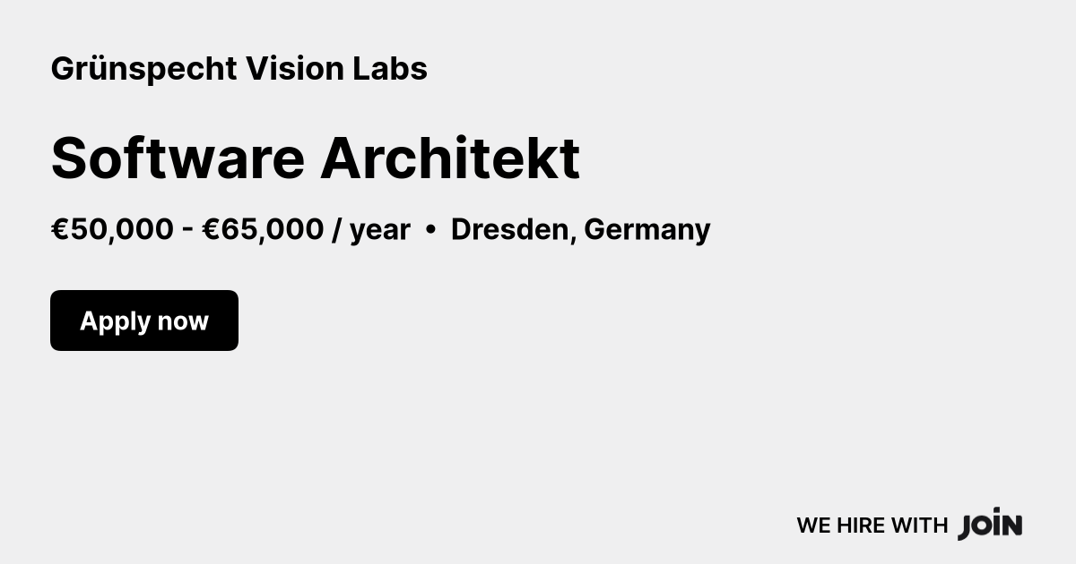 Grünspecht Vision Labs (Dresden): Software Architekt