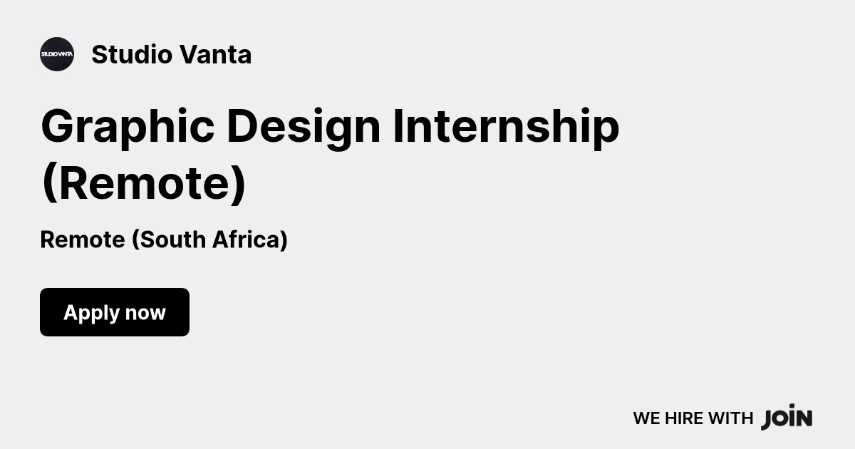 Studio Vanta (Remote): Graphic Design Internship (Remote)
