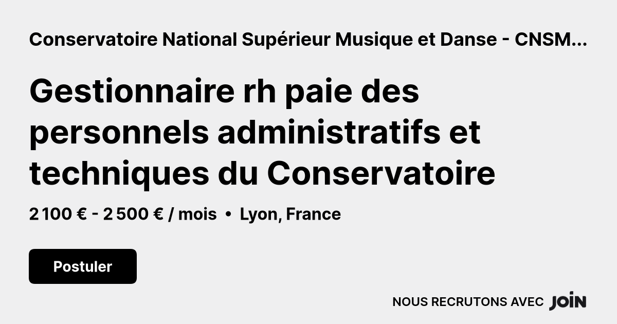 Conservatoire National Supérieur Musique et Danse - CNSMD Lyon (Lyon ...