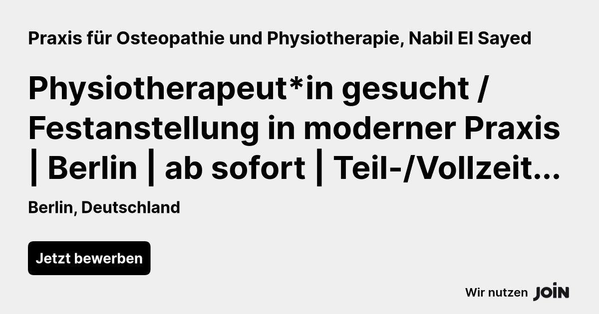 Praxis für Osteopathie und Physiotherapie, Nabil El Sayed (Berlin ...