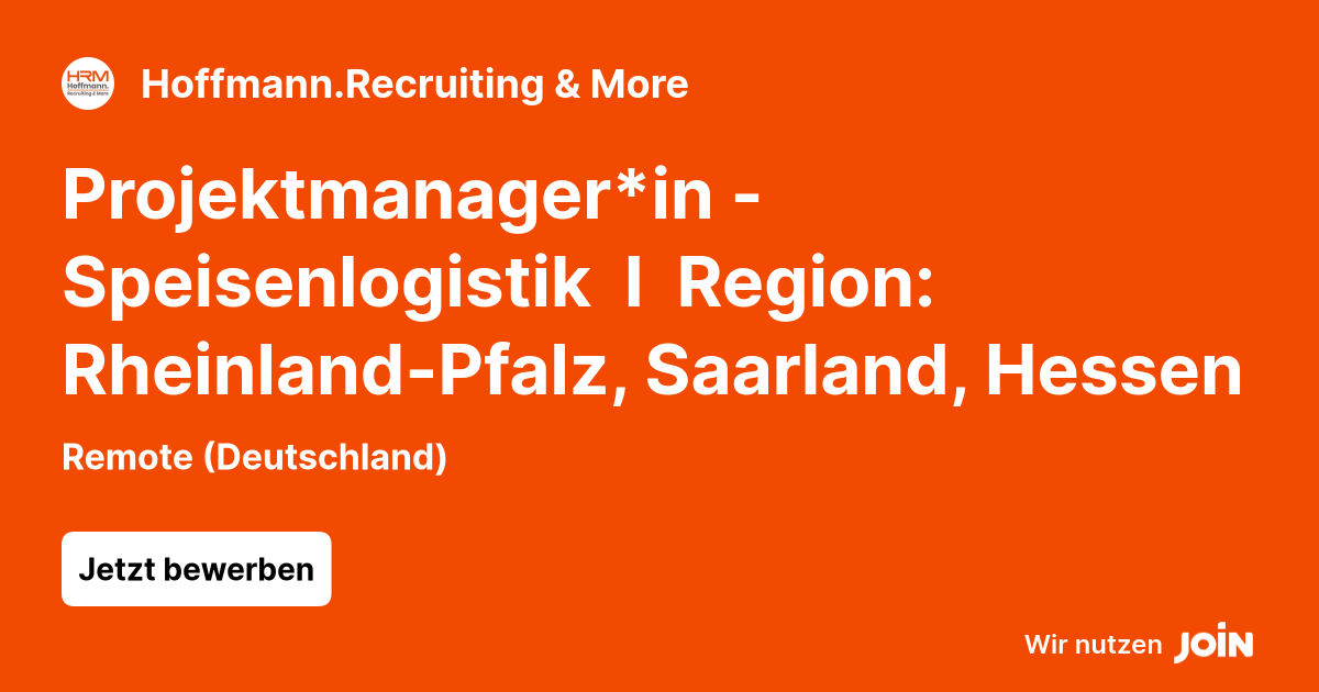 Hoffmann.Recruiting & More (Remote): Projektmanager*in ...