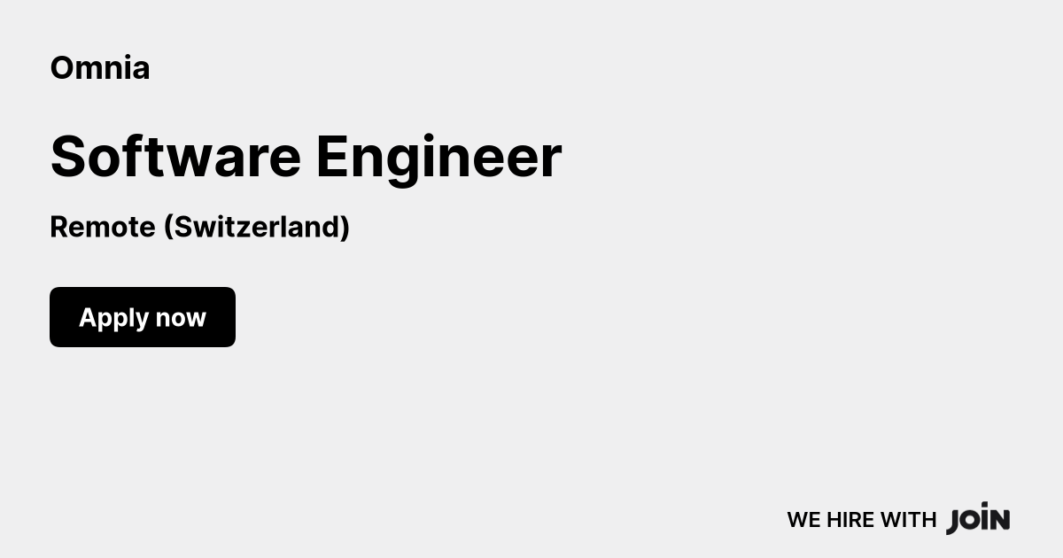 Omnia (Remote): Software Engineer