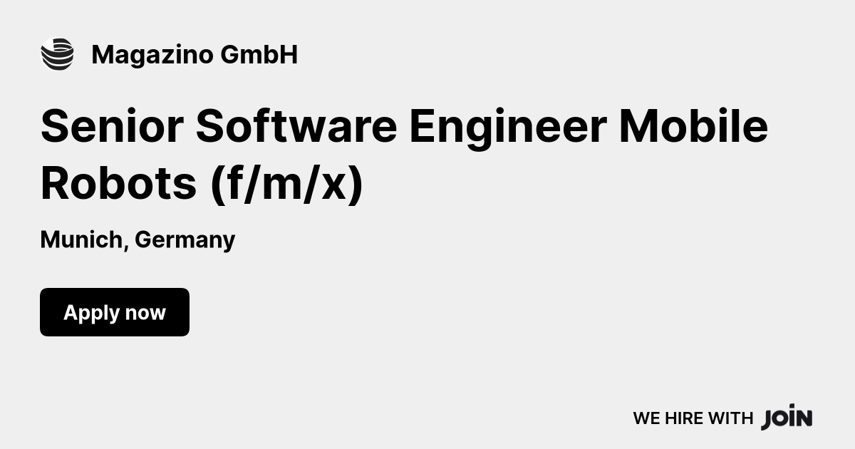 Magazino (Munich): Senior Software Engineer Mobile Robots (f/m/x)