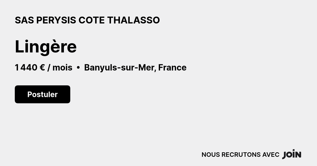 SAS PERYSIS COTE THALASSO (Banyuls-sur-Mer): Lingère