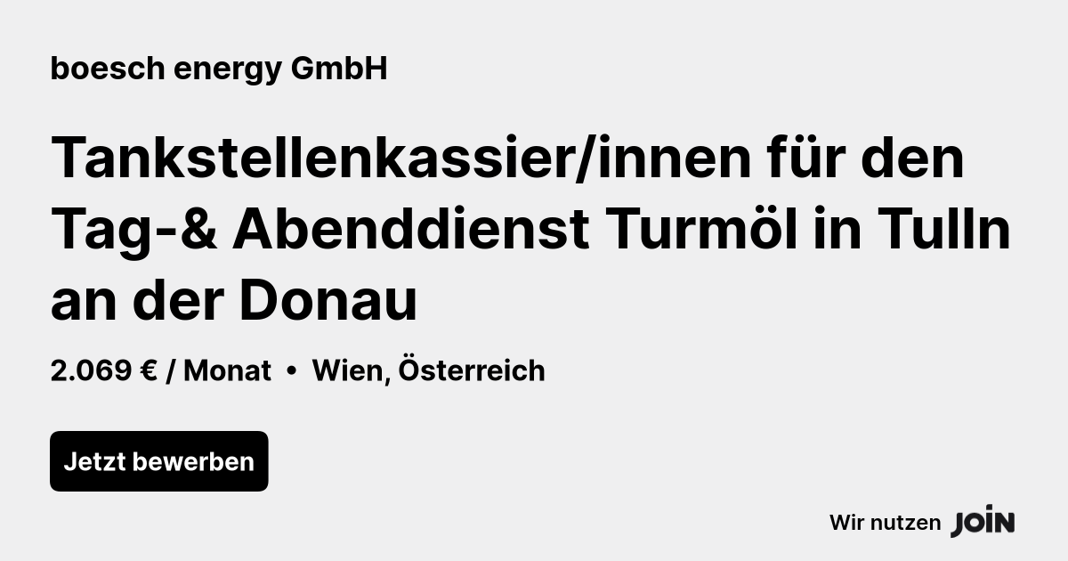 boesch energy (Wien): Tankstellenkassier/innen für den Tag ...