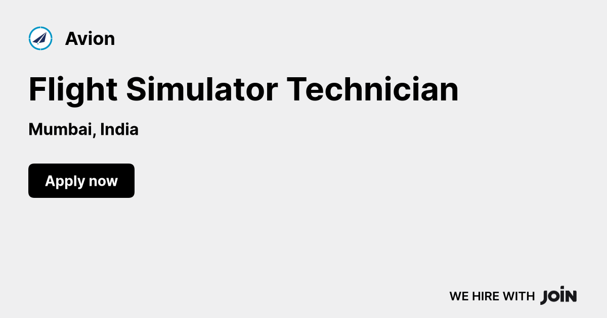 Avion (Mumbai): Flight Simulator Technician