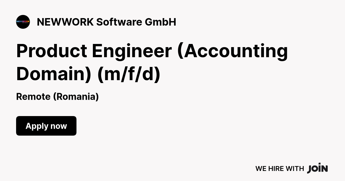 NEWWORK Software (Remote): Product Engineer (Accounting Domain) (m/f/d)