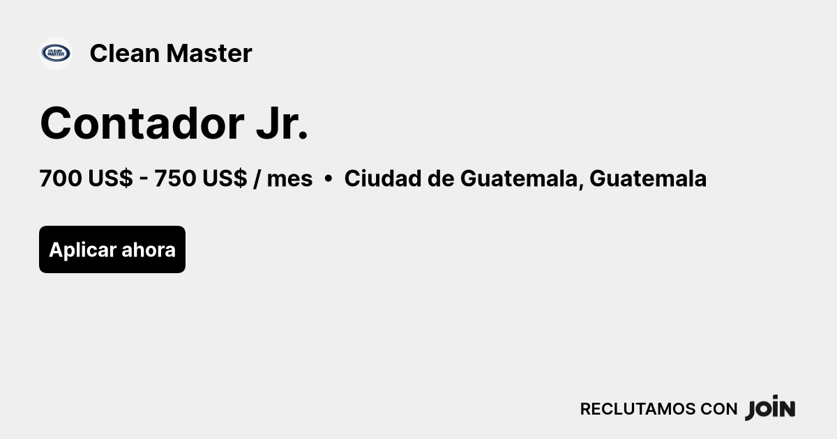 Clean Master (Ciudad de Guatemala): Contador Jr.