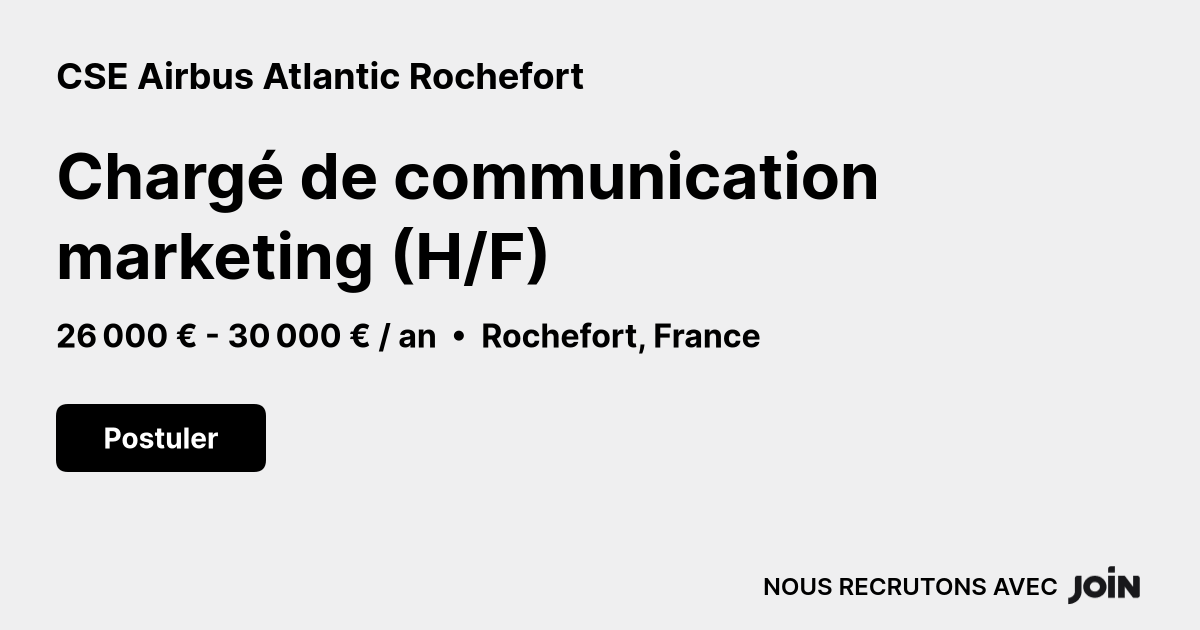 CSE Airbus Atlantic Rochefort (Rochefort): Chargé de communication ...