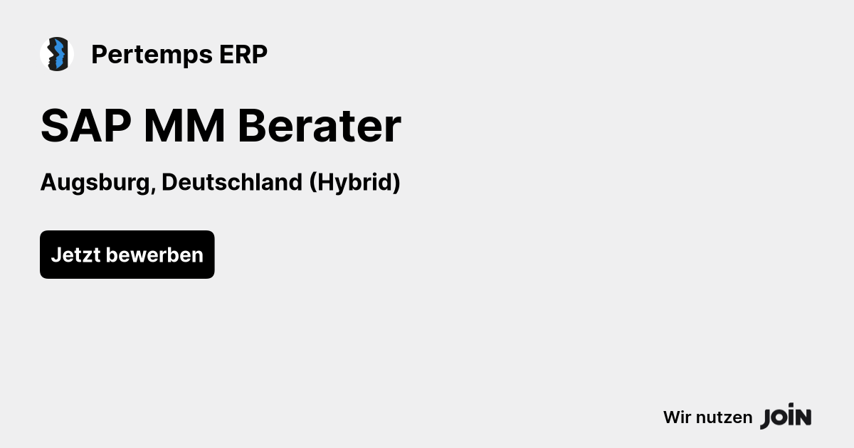 Pertemps ERP (Augsburg): SAP MM Berater