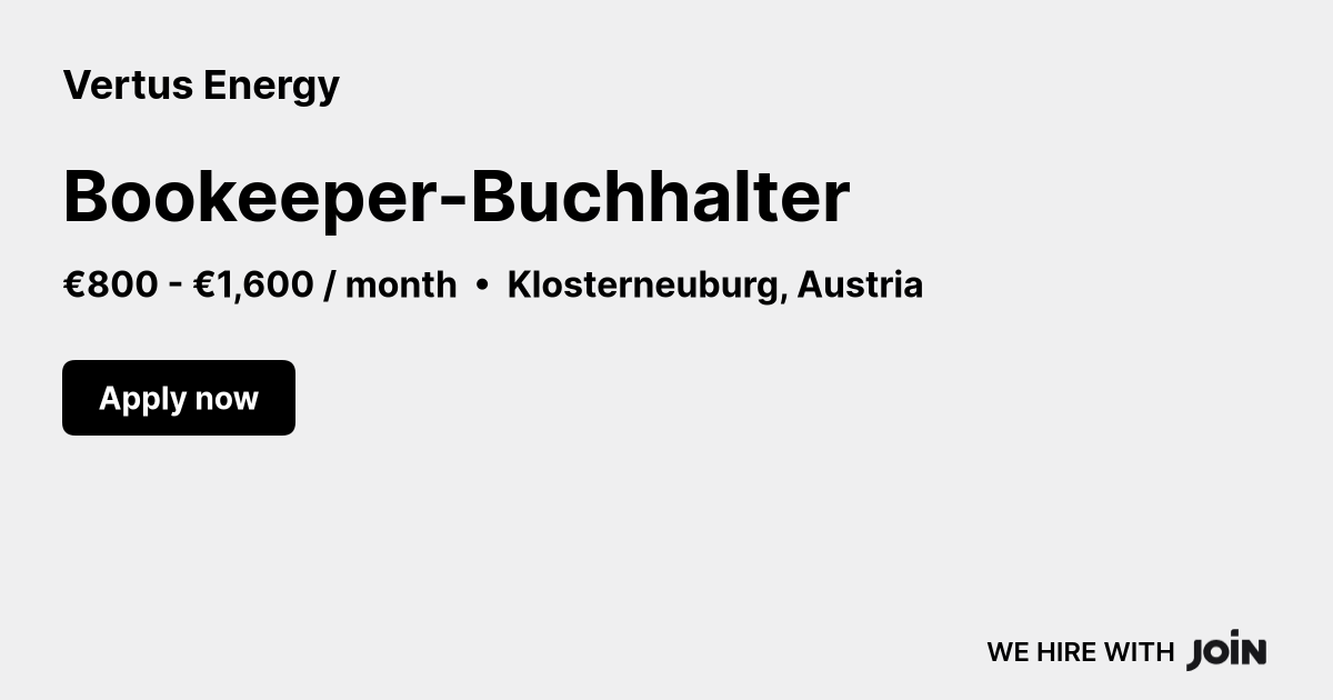 Vertus Energy (Klosterneuburg): Bookeeper-Buchhalter