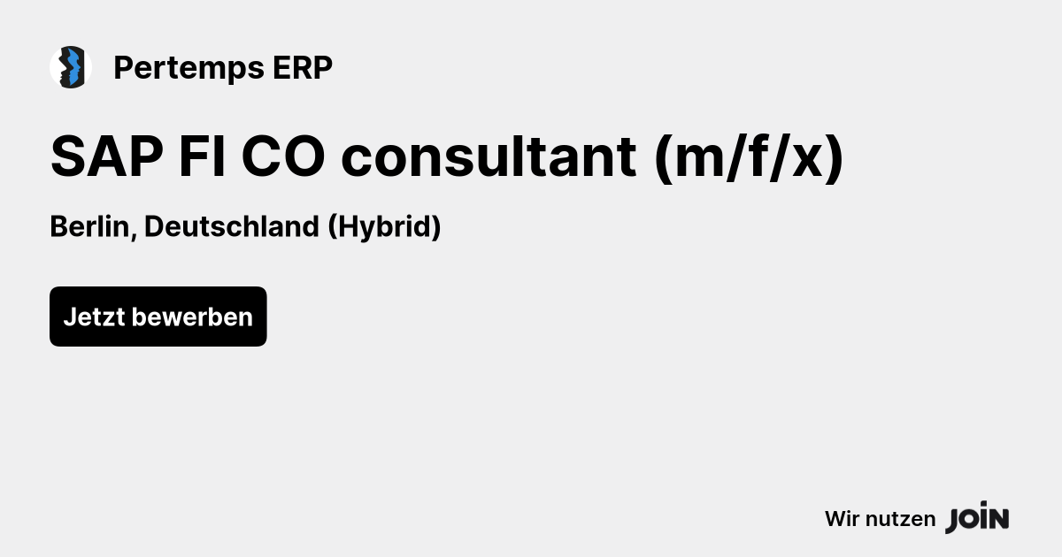 Pertemps ERP (Berlin): SAP FI CO consultant (m/f/x)