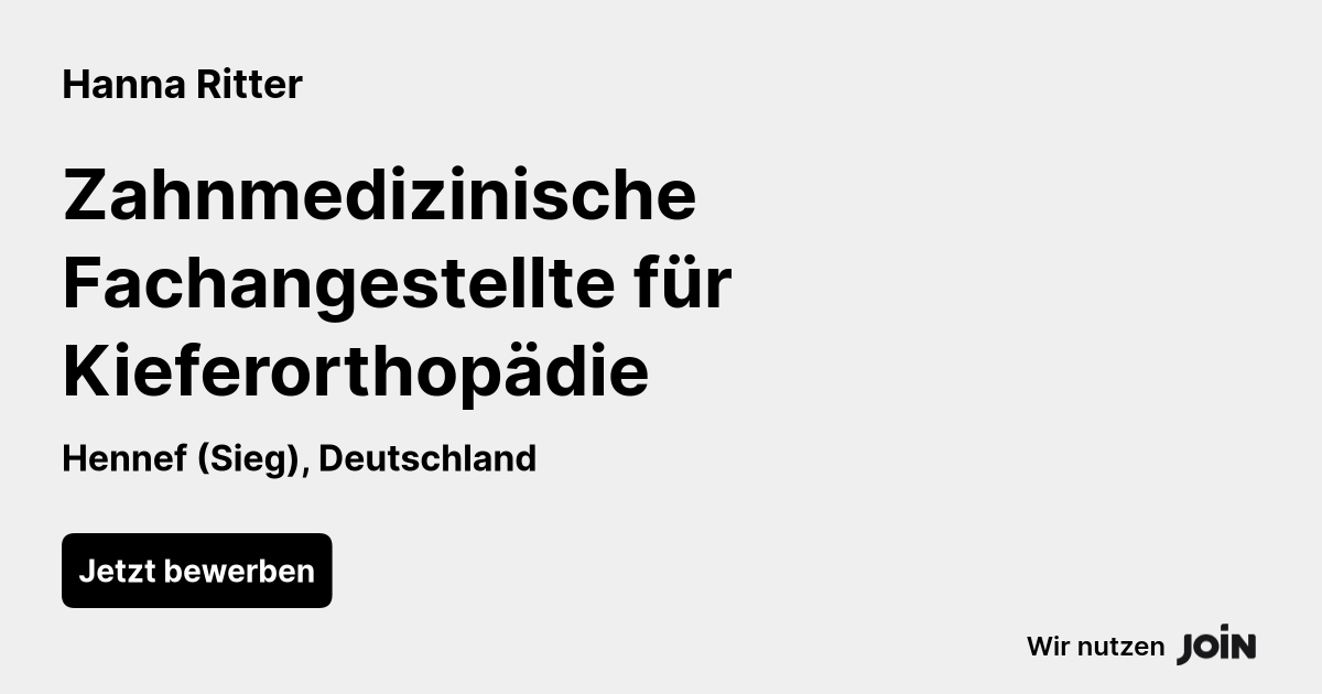 Hanna Ritter (Hennef (Sieg)): Zahnmedizinische Fachangestellte für ...