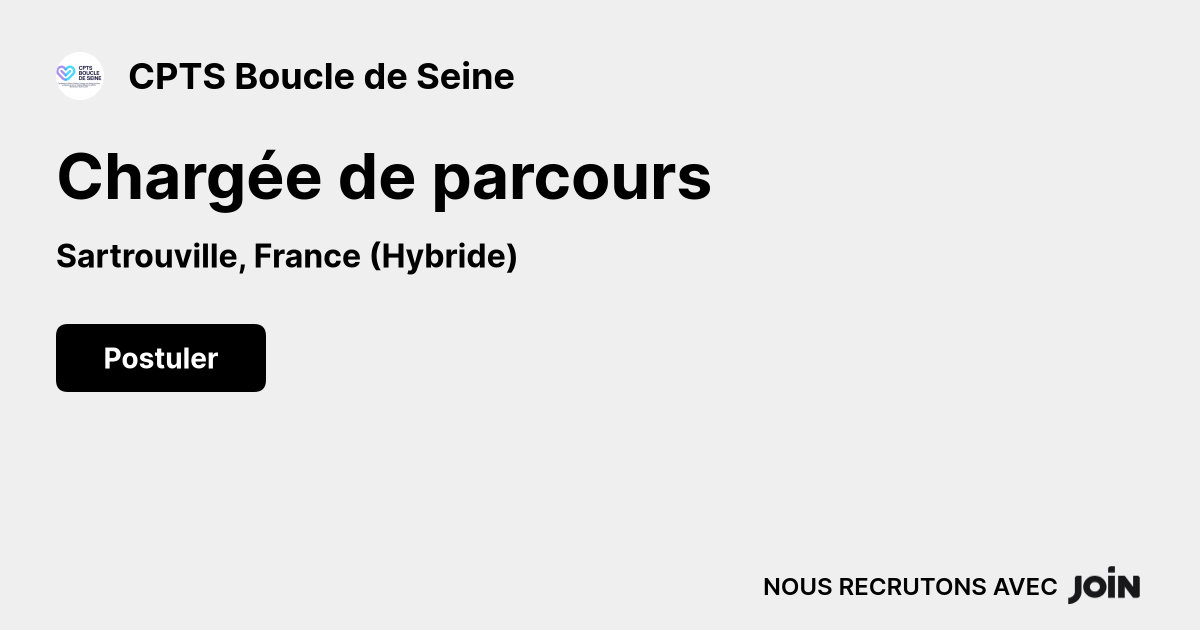 CPTS Boucle de Seine (Sartrouville): Chargée de parcours