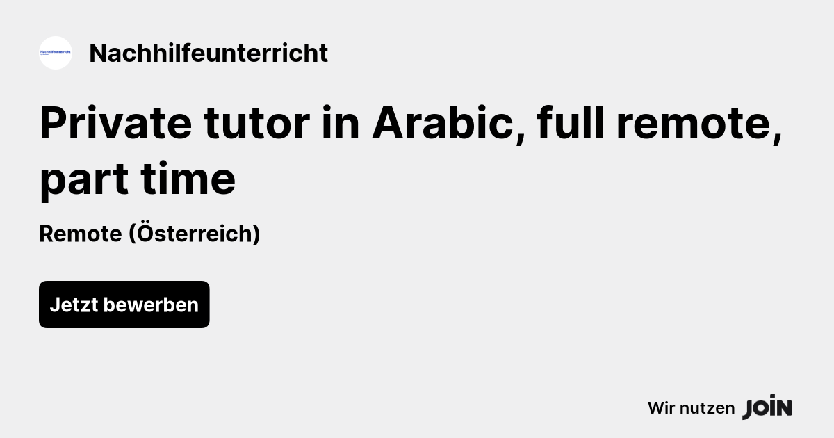 Nachhilfeunterricht (Remote): Private tutor in Arabic, full remote ...