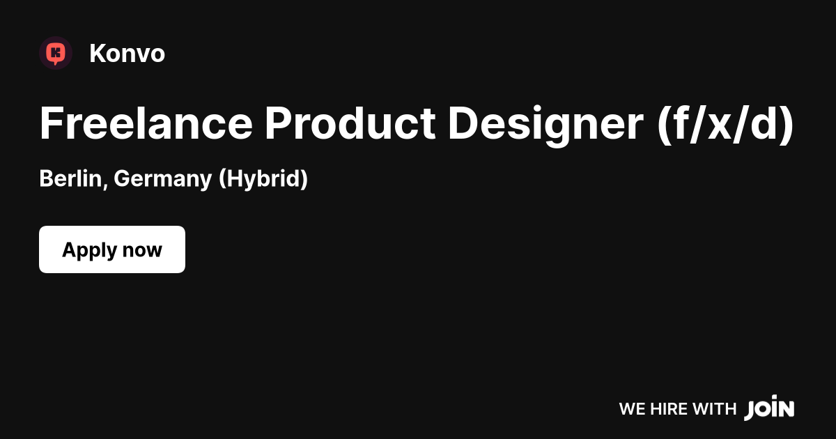 Konvo (Berlin): Freelance Product Designer (f/x/d)