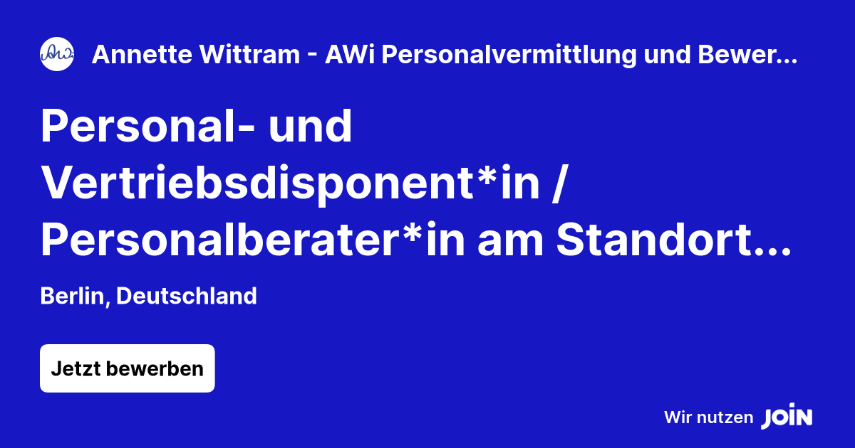 Annette Wittram - AWi Personalvermittlung und Bewerbercoaching (Berlin ...
